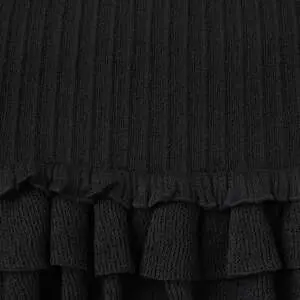 SKIMS Ruffle Mini Skirt | Black | | Sheer Knit