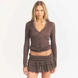 SKIMS Cardigan | Purple | | Sheer Knit