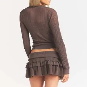 SKIMS Cardigan | Purple | | Sheer Knit