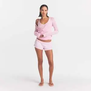SKIMS Cardigan | Pink | | Sheer Knit