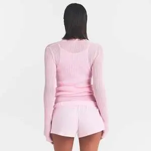SKIMS Cardigan | Pink | | Sheer Knit