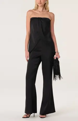 Astr The Label Keona Strapless Twisted Front Top - Black