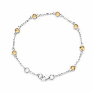 ZUVAN November Birthstone Bracelet Citrine - Silver