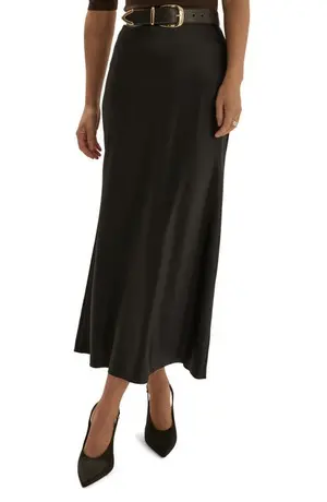 FAVORITE DAUGHTER The Favorite Silk Blend Skirt Black