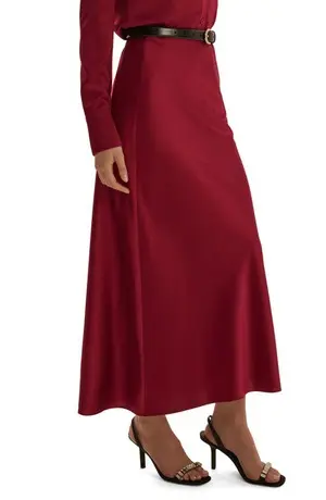 FAVORITE DAUGHTER The Favorite Silk Blend Skirt - Cranberry