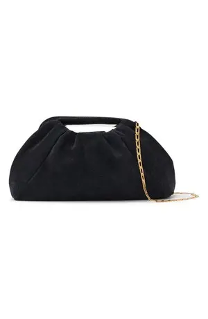 REISS June Leather Clutch - Navy