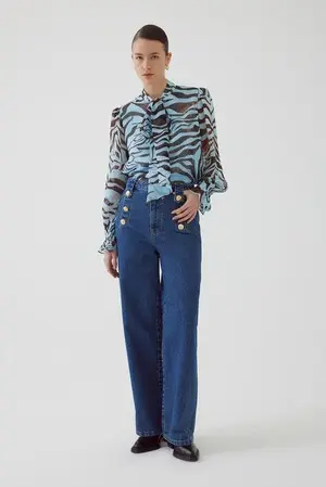 EXQUISE Bryan Zebra Blouse