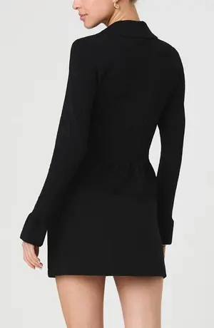 French Connection Crinkle Pointelle Peplum Top