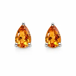 ZUVAN Teardrop Stud Earrings - Citrine