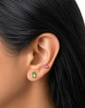 ZUVAN Teardrop Stud Earrings - Citrine