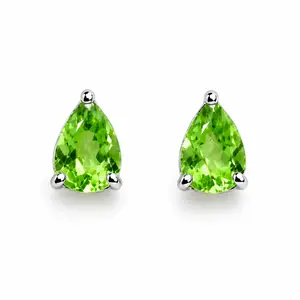 ZUVAN Teardrop Stud Earrings Peridot
