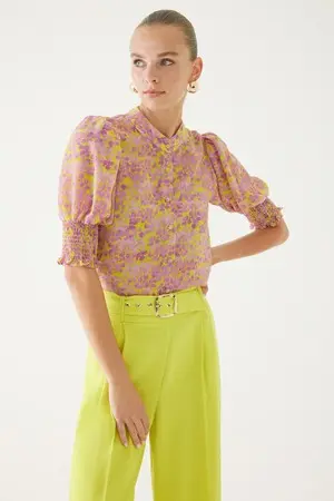 EXQUISE Isla Balloon Sleeve Shirt
