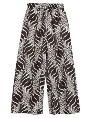 ALBARAY Palm Print High-waist Wide-leg Trousers