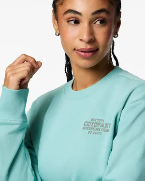 COTOPAXI Organic Cotton-recycled Polyester Blend Crewneck Sweatshirt With Graphic Detail - Tide Pool