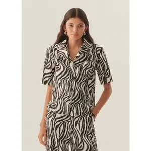 EXQUISE Adelaide Cotton Shirt - Zebra Pirint