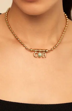UNODE50 Charm Plated In 18k And Amazonite Stone