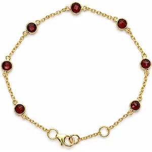 ZUVAN January Birthstone Bracelet Garnet - Gold