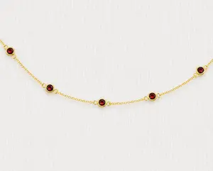 ZUVAN January Birthstone Bracelet Garnet - Gold