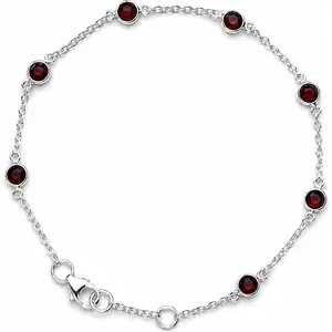 ZUVAN January Birthstone Bracelet Garnet - Silver