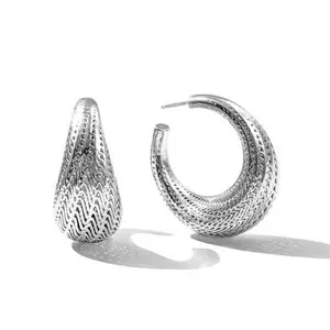 LAMINAR JEWELRY Flow Large Hoop Earrings Silver
