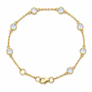 ZUVAN March Birthstone Bracelet Aquamarine - Gold