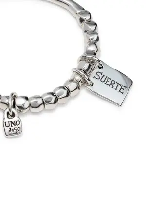 UNODE50 Plated Bead Bracelet With "luck" Message