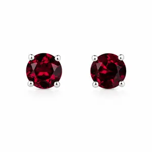 ZUVAN Oval Birthstone Stud Earrings Garnet