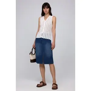 JUANA Denim Atelier Midi Skirt - Medium Indigo