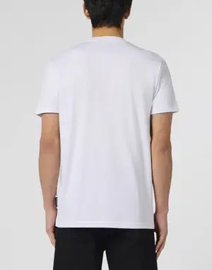 Philipp Plein Round Neck T-shirt Chest Embroidery Skull - White