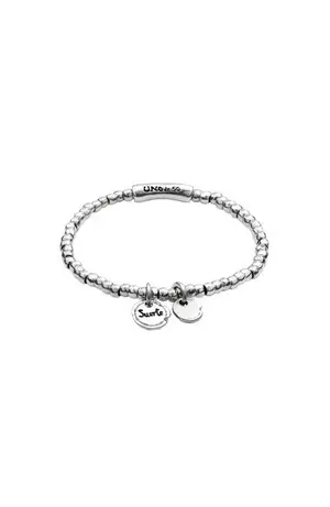 UNODE50 Sterling Plated Beaded Bracelet With Charm - Silver
