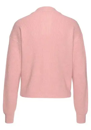 LASCANA Ribbed Button Up Sweater
