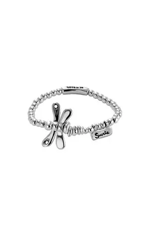 UNODE50 Sterling Plated Dragonfly Charm Bracelet - Silver
