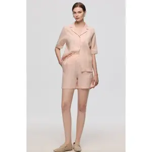 JUANA Hemp Pull-on Shorts - Peach