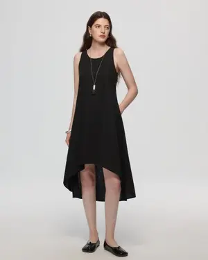 JUANA Hemp High Low Dress - Black