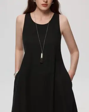 JUANA Hemp High Low Dress - Black