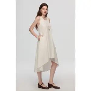 JUANA Hemp High Low Dress - White
