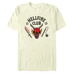 STRANGER THINGS Netflix Welcome To The Hellfire Club Short Sleeve Graphic T-shirt - Beige