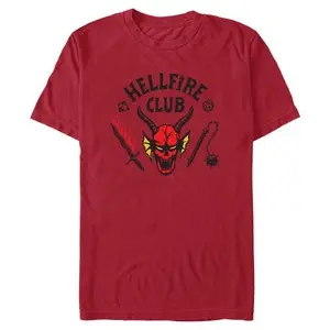 STRANGER THINGS Welcome To The Hellfire Club Graphic T-shirt - Cardinal