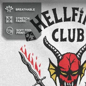 STRANGER THINGS Netflix Welcome To The Hellfire Club Short Sleeve Graphic T-shirt - White