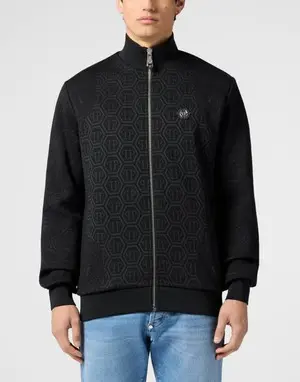 Philipp Plein Tracksuit Jacket Jacquard Monogram Paisley - Black
