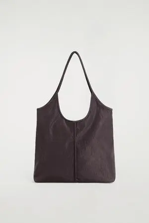 Cos Sculpted Tote Bag Crinkled Shell - Brown