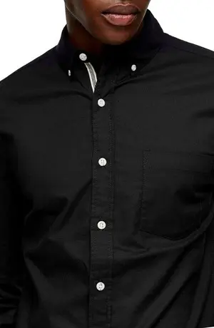 Topman Skinny Fit Stretch Button-down Oxford Shirt