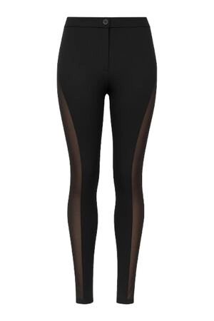 CONQUISTA Sheer Panel Pants - Black