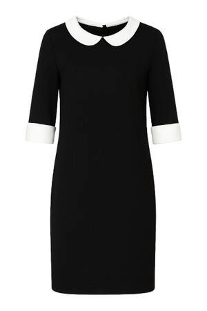 CONQUISTA Straight Dress With Contrast Details - Black