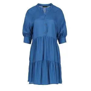CONQUISTA Loose Ruffle Dress - Blue