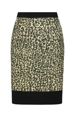 CONQUISTA Animal Print Skirt - Green