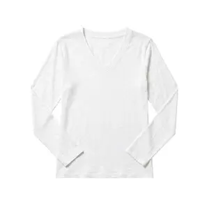 BRODIE CASHMERE Long Sleeve V Neck - White