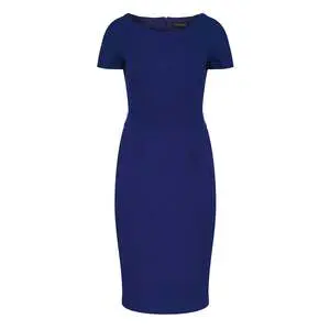 CONQUISTA Fitted Electric Cap Sleeve Dress Punto - Blue