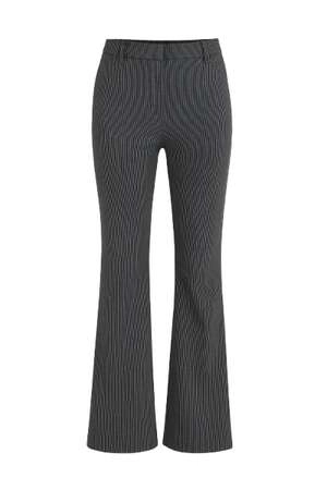 CONQUISTA Mid Rise Straight Striped Trousers - Grey