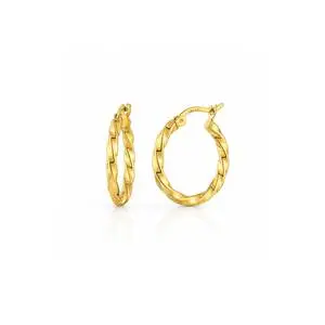 GOLD & HONEY Twisted Huggie Earrings